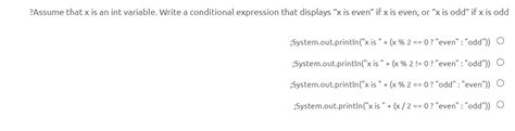 Solved Assume That X Is An Int Variable Write A Chegg Com