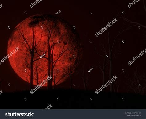 Scary Blood Moon Tree Images Stock Photos Vectors Shutterstock