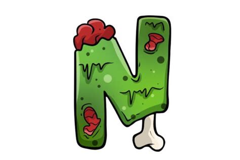 Zombie Alphabet N Letters Illustration Graphic By Ernamastudio Creative Fabrica