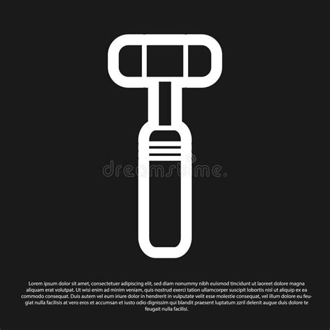 Black Neurology Reflex Hammer Icon Isolated On Black Background Vector