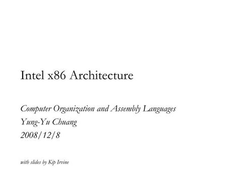 Ppt Intel X86 Architecture Powerpoint Presentation Free Download