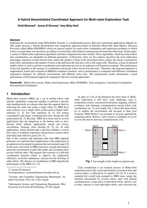 pdf a hybrid decentralized coordinated approach for multi robot