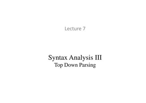 Lecture7 Syntax Analysis3 Ppt Free Download
