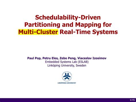 Ppt Schedulability Driven Partitioning And Mapping For Multi Cluster