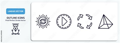User Interface Outline Icons Set User Interface Thin Line Icons Pack Included Solar Recycle