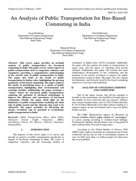 an analysis of public transportation for bus based commuting in india pdf public transport