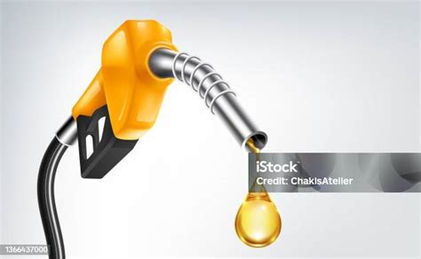 가솔린 노란색 연료 펌프 노즐 흰색 배경에 드롭 오일로 격리 석유 산업 및 급유 서비스 개념 벡터 일러스트 가솔린에 대한 스톡 벡터 아트 및 기타 이미지 Istock