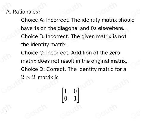 Solved 9 Given Any 2 2 Matrix A Which Equation Correctly Shows How