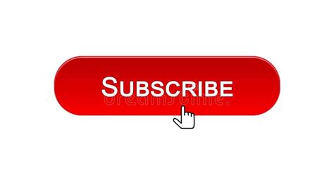 Subscribe Web Interface Button Clicked With Mouse Cursor Red Color