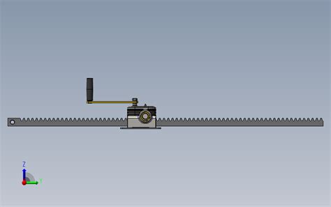 齿轮齿条结构 手动升降机构 Solidworks 2016 模型图纸下载 懒石网
