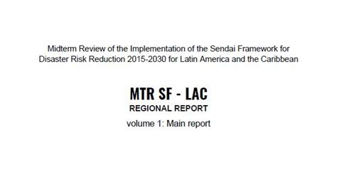 Regional Report Midterm Review Of The Implementation Of The Sendai Framework For Disaster Risk