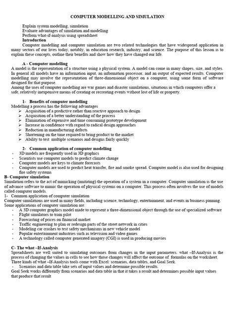 computer modelling and simulation pdf simulation computer simulation
