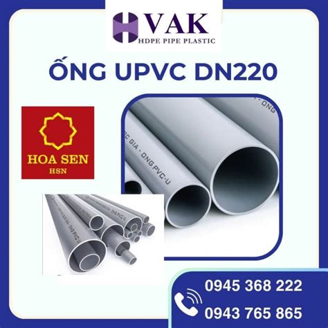 Bảng giá ống nhựa uPVC Hoa Sen DN220 cấp thoát nước