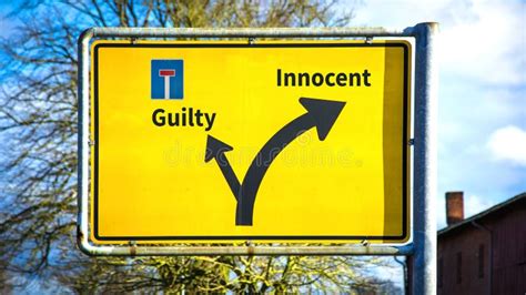 Street Sign Innocent Versus Guilty Stock Image Image Of Values
