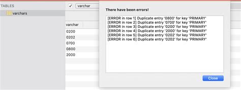 Incorrect Errors Reported When Importing Csv File Duplicate Entry For Primary Keys · Issue