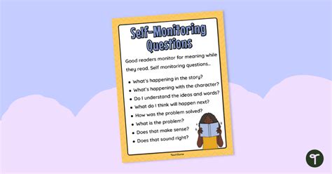 Self Monitoring Reading Strategy Poster Teach Starter