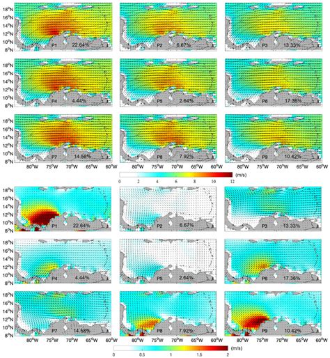 Spatial Patterns Of Wind Fields Obtained From The Som Analysis Given By Download Scientific