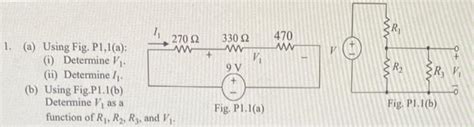 solved 1 a using fig p1 1 a i determine v1 ii