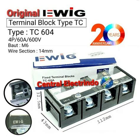 Jual Terminal Block Blok 60a 4p Tc 6004 Ewig Shopee Indonesia