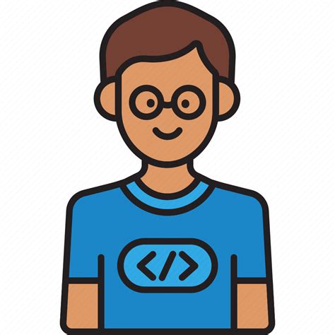 Male Programmer Coder Developer Glasses Man Nerd Icon Download