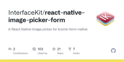 GitHub InterfaceKit React Native Image Picker Form A React Native