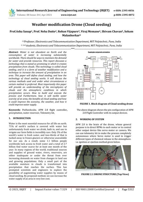 IRJET Weather Modification Drone Cloud Seeding By IRJET Journal Issuu