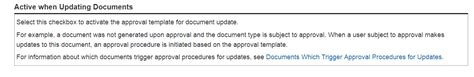 solved approval template active when updating documents sap community
