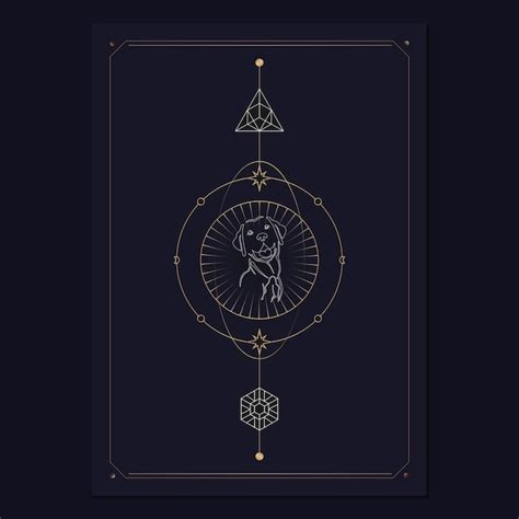 Premium Vector Geometric Astrological Symbols Tarot Card