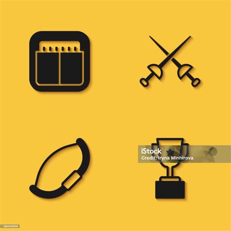 스포츠 기계 점수판 어워드 컵 중세 활 펜싱 아이콘을 긴 그림자로 설정합니다 벡터 1위에 대한 스톡 벡터 아트 및 기타 이미지 1위 검 검은색 Istock