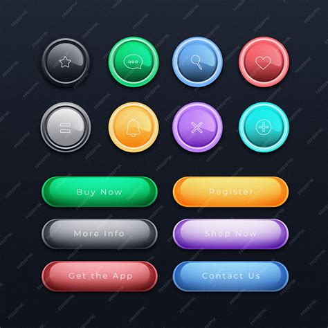 premium vector gradient colorful web button set
