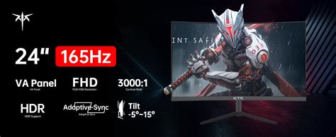 Ktc 24 Inch Curved Gaming Monitor 165hz Fhd 1080p Frameless Computer
