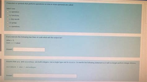 solved characters or symbols that perform operations on one or more