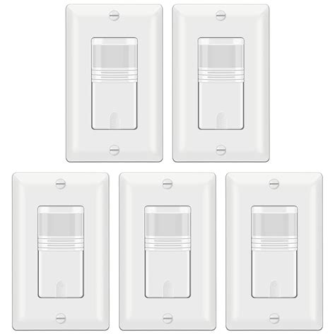 5 Pack Motion Sensor Light Switch Pir Vacancy And Occupancy 800w 1 6 Hp 120 277v