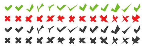 Premium Vector Check Mark And Cross Symbols In Flat Design Vector Stock Illustration