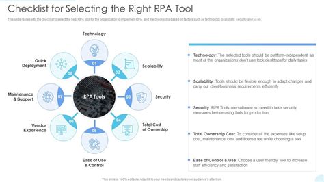 Checklist For Selecting The Right Rpa Tool Brochure Pdf