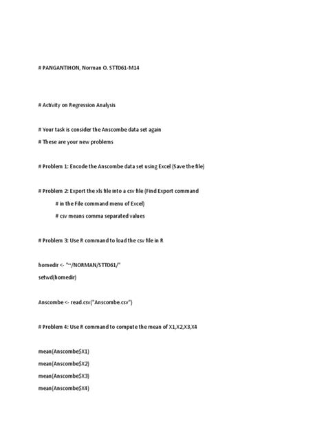 Regression Analysis Script Pdf Errors And Residuals Regression