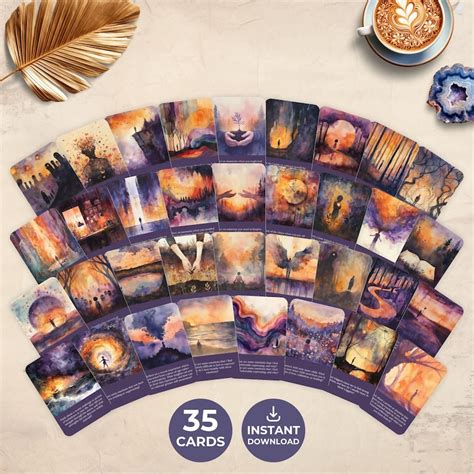 Shadow Work Oracle Card Deck Printable Cards With Journal Prompts Daily Journaling To Heal