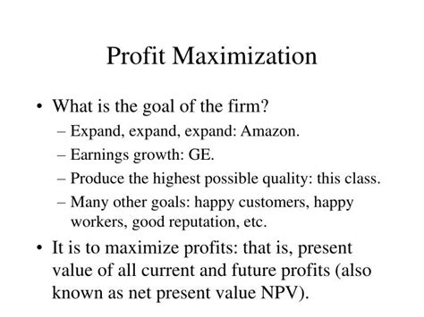 Ppt Profit Maximization Powerpoint Presentation Free Download Id 165611