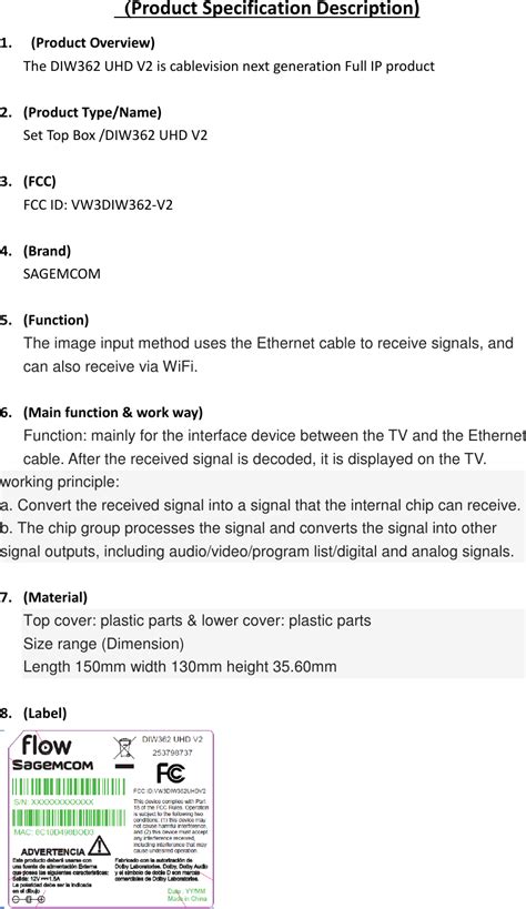 SAGEMCOM BROANDS DIW362 V2 SET TOP BOX User Manual