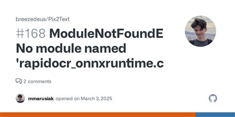 Modulenotfounderror No Module Named Rapidocronnxruntimechppocrdet