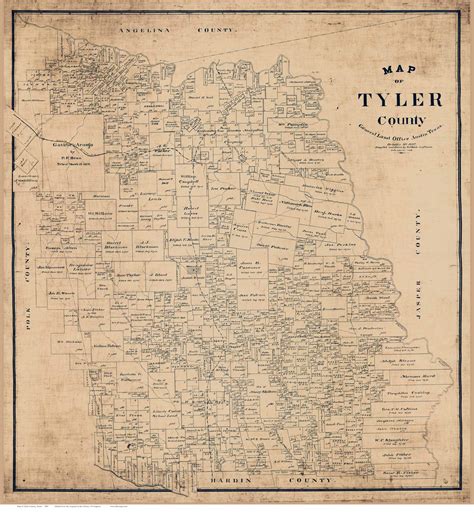 Tyler County Texas 1897 Old Map Reprint Old Maps