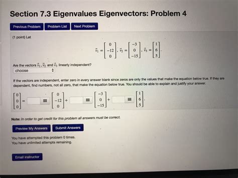 solved section 7 3 eigenvalues eigenvectors problem 2