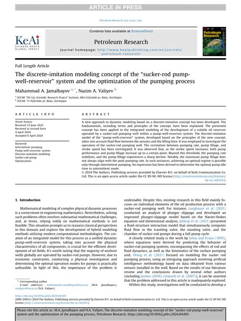 Pdf The Discrete Imitation Modeling Concept Of The “sucker Rod Pump Well Reservoir” System And