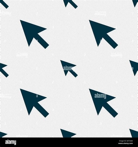 Arrow Cursor Computer Mouse Icon Sign Seamless Pattern With Geometric