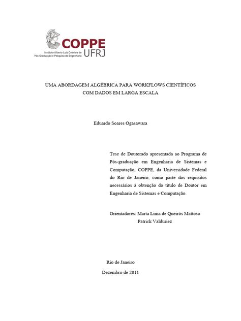 An Algebraic Approach For Data Centric Scientific Workflows Pdf Science Bancos De Dados