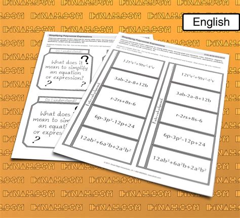 Simplifying Polynomial Expressions Dzdownloadablefoldables