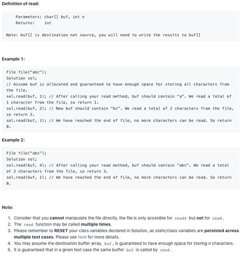 Leetcode 158 Read N Characters Given Read4 Ii Call Multiple Times 灰