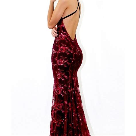 Hualong Sexy Strap Long Wine Sequin Evening Gown Online Store For