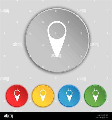 map pointer icon gps location symbol set colourful buttons vector
