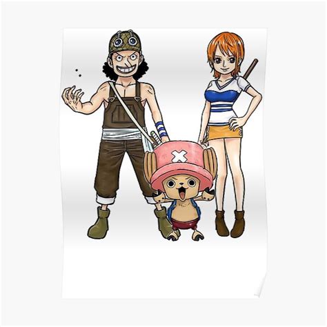 One Piece Nami Usopp Chopper Poster For Sale By Stevencassidy Redbubble